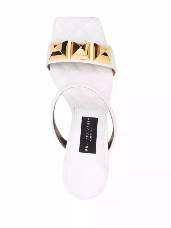 Philipp Plein Matelassé Wedge Sandals - White