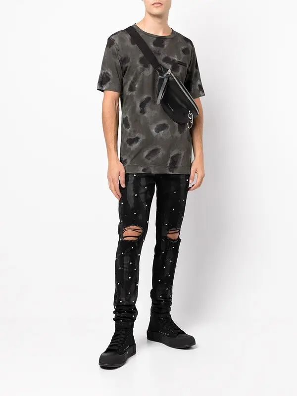 GOD'S MASTERFUL CHILDREN Harley Distressed Wax-appliqué Jeans