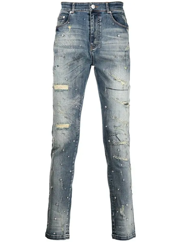 GOD'S MASTERFUL CHILDREN Cassidy Crystal-embellished Jeans - Blue
