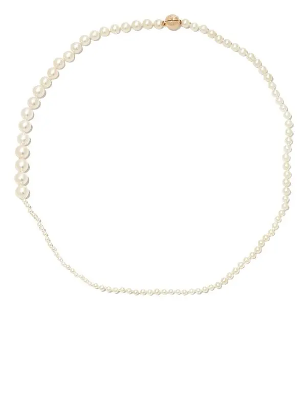 Sophie Bille Brahe 14kt Yellow Petite Peggy Pearl Necklace - Gold