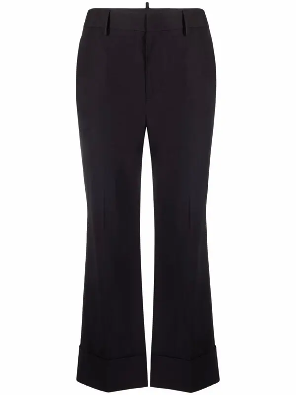 Dsquared2 Cropped Turn-up Trousers - Black