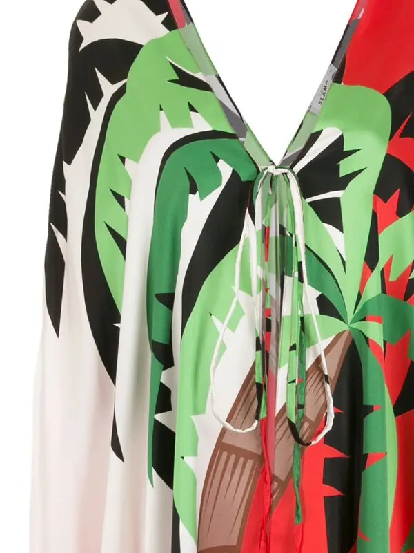 AMIR SLAMA Palm Leaf Print Beach Kaftan