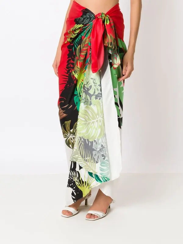 AMIR SLAMA Palm Leaf Print Pareo