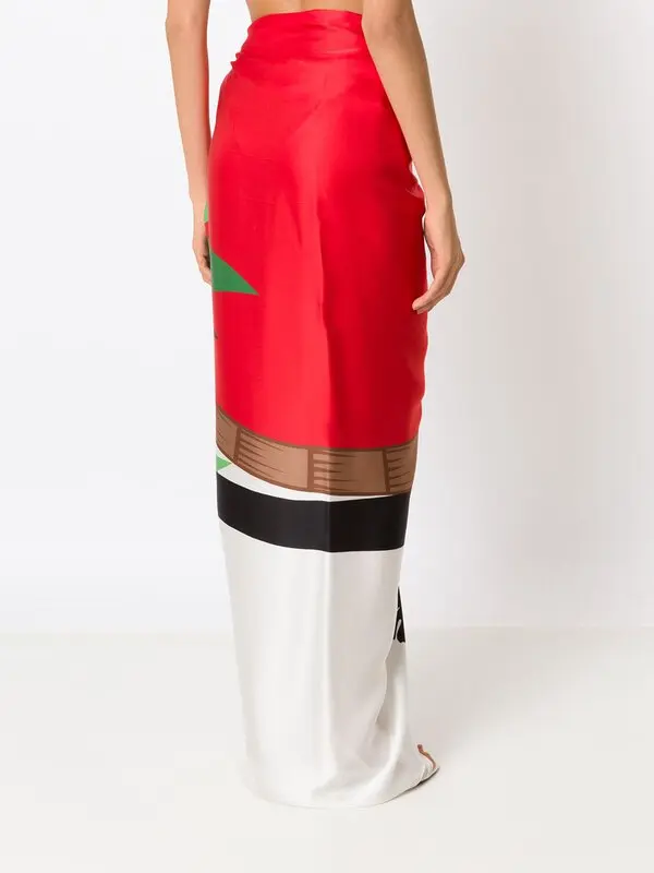 AMIR SLAMA Palm Leaf Print Pareo