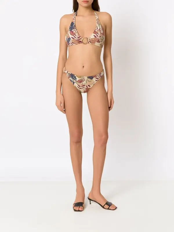 AMIR SLAMA Palm Leaf Print Bikini