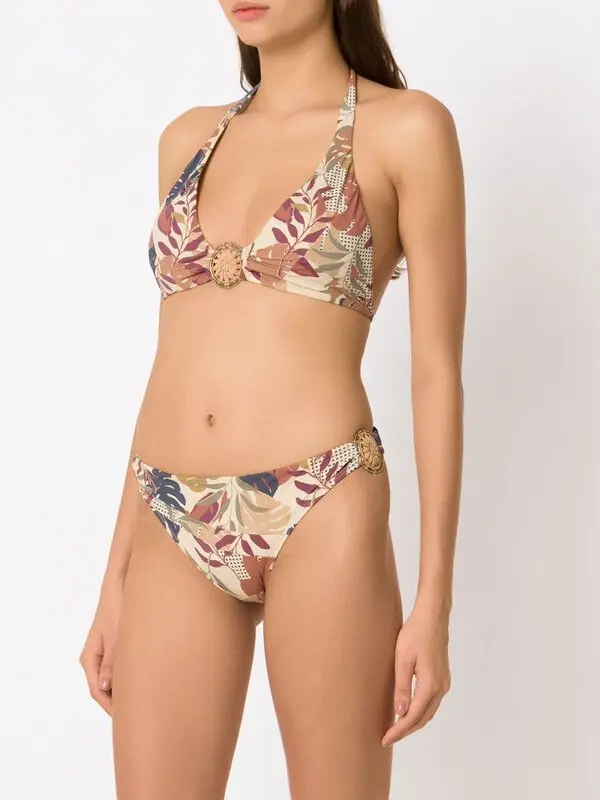 AMIR SLAMA Palm Leaf Print Bikini