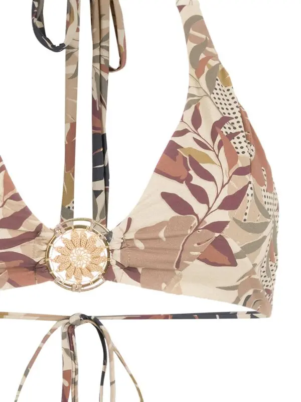 AMIR SLAMA Palm Leaf Print Bikini