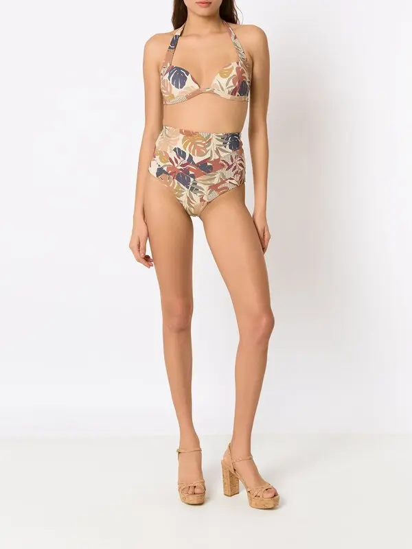 AMIR SLAMA Palm Leaf Print Bikini