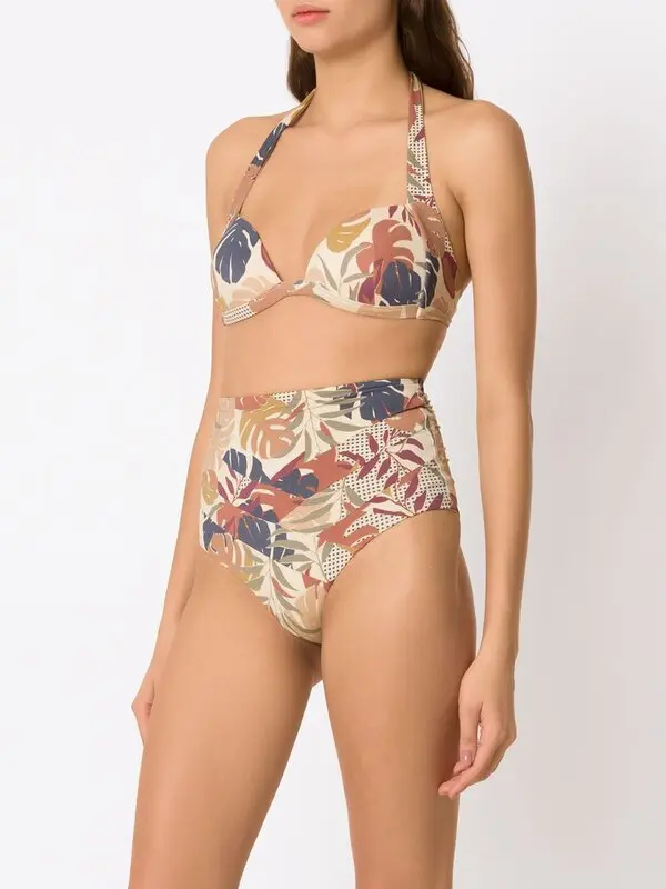 AMIR SLAMA Palm Leaf Print Bikini