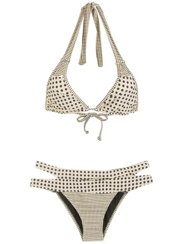 AMIR SLAMA Polka-dot Print Bikini - Neutrals
