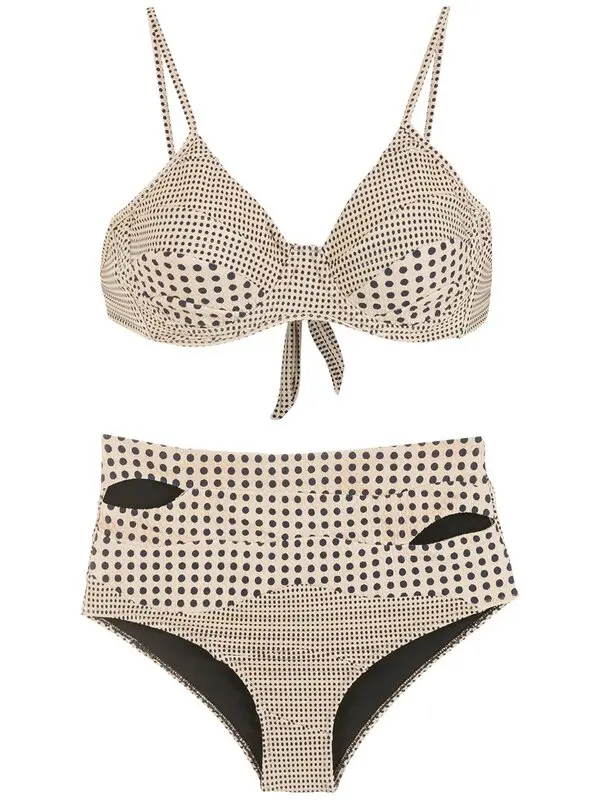 AMIR SLAMA Polka-dot Print Bikini - Neutrals