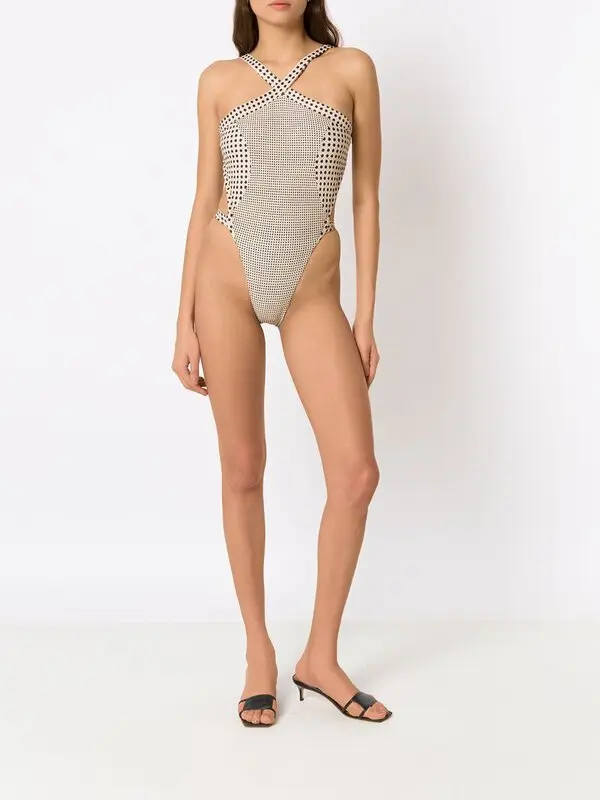 AMIR SLAMA Polka-dot Print Swimsuit