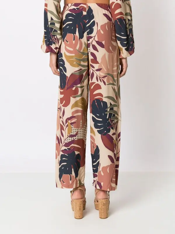 AMIR SLAMA Palm Leaf Print Trousers