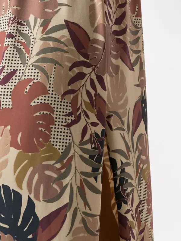 AMIR SLAMA Palm Leaf Print Maxi Skirt