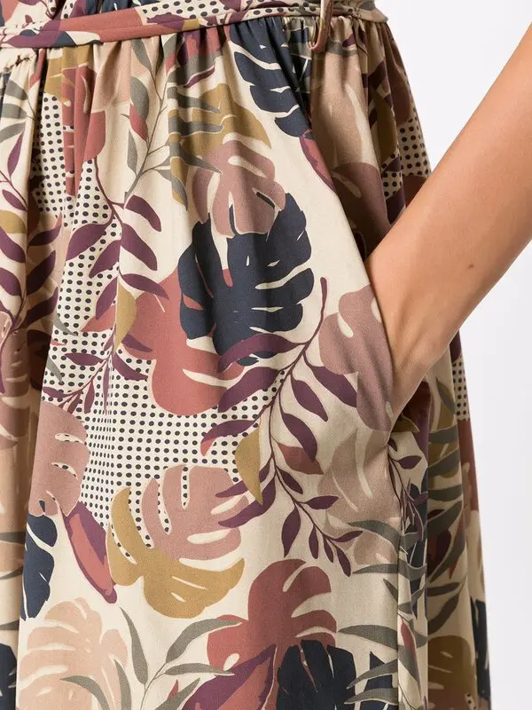 AMIR SLAMA Palm Leaf Print Playsuit