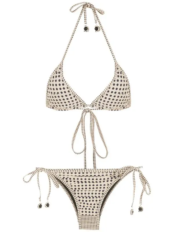 AMIR SLAMA Polka-dot Print Bikini - Neutrals