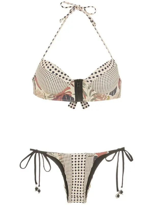 AMIR SLAMA Polka-dot Print Bikini - Neutrals