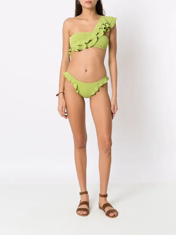 CLUBE BOSSA Ruffle-trimmed One-shoulder Bikini Top