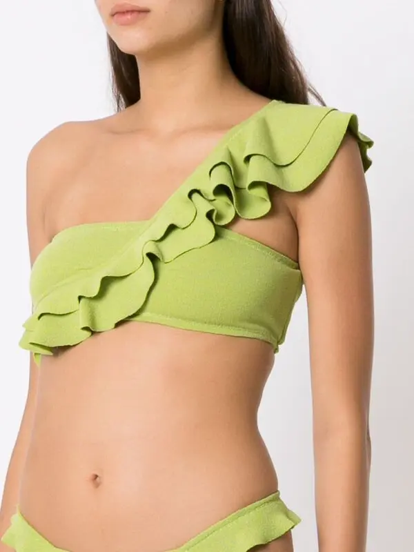 CLUBE BOSSA Ruffle-trimmed One-shoulder Bikini Top