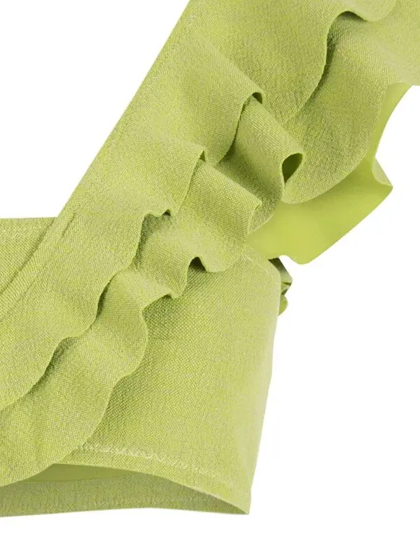 CLUBE BOSSA Ruffle-trimmed One-shoulder Bikini Top