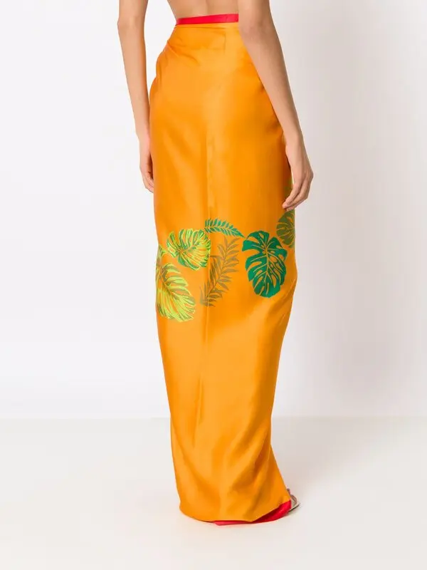 AMIR SLAMA Palm Leaf Print Pareo