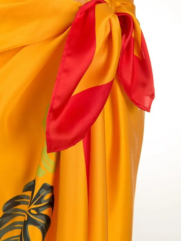 AMIR SLAMA Palm Leaf Print Pareo