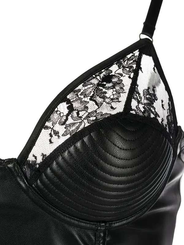FLEUR DU MAL Bebe Vegan Leather Bodysuit