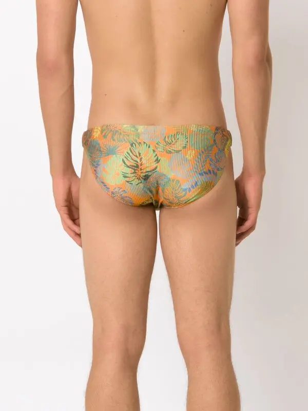 AMIR SLAMA Tropical Print Swim Briefs