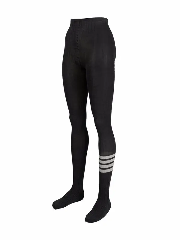 Thom Browne 4-bar Stripe Merino Tights - Grey