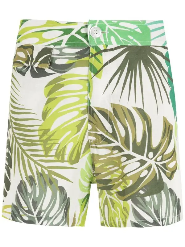 AMIR SLAMA Leaf Print Shorts