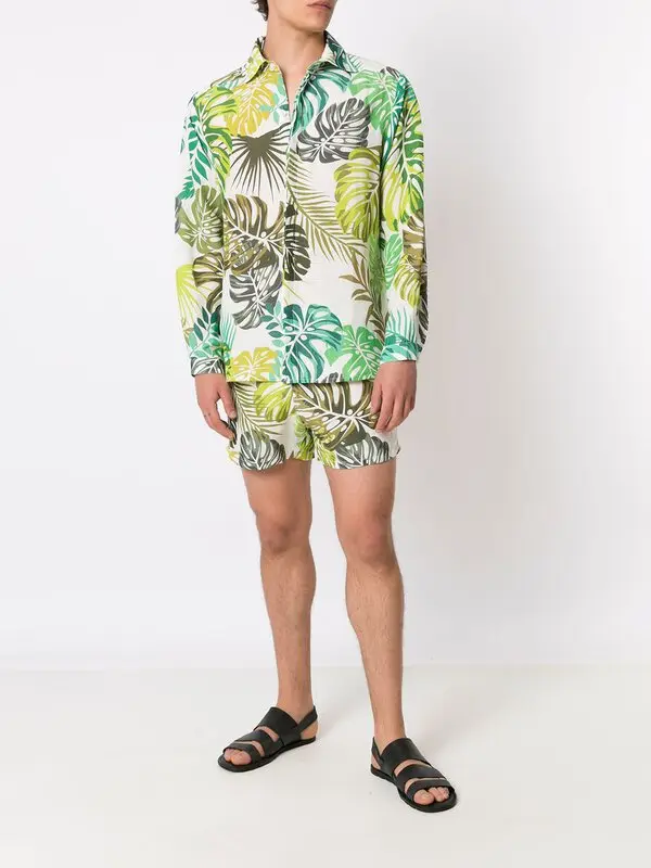 AMIR SLAMA Leaf Print Shorts