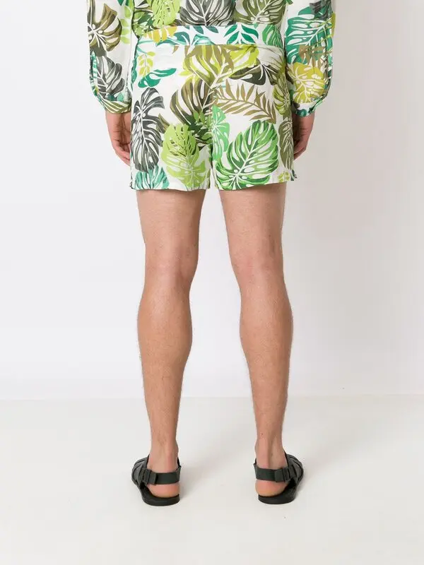 AMIR SLAMA Leaf Print Shorts