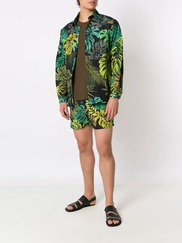AMIR SLAMA Leaf Print Shorts
