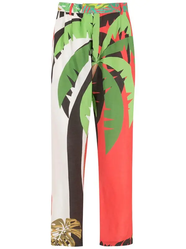 AMIR SLAMA Tropical Print Trousers - Multicolour