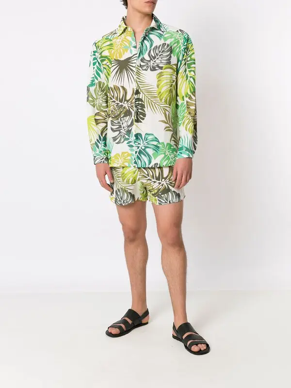 AMIR SLAMA Leaf Print Shirt