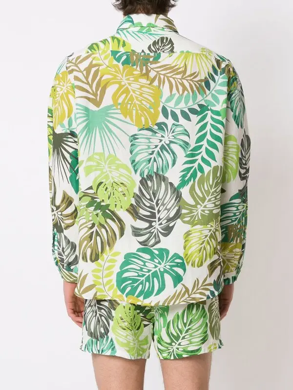 AMIR SLAMA Leaf Print Shirt
