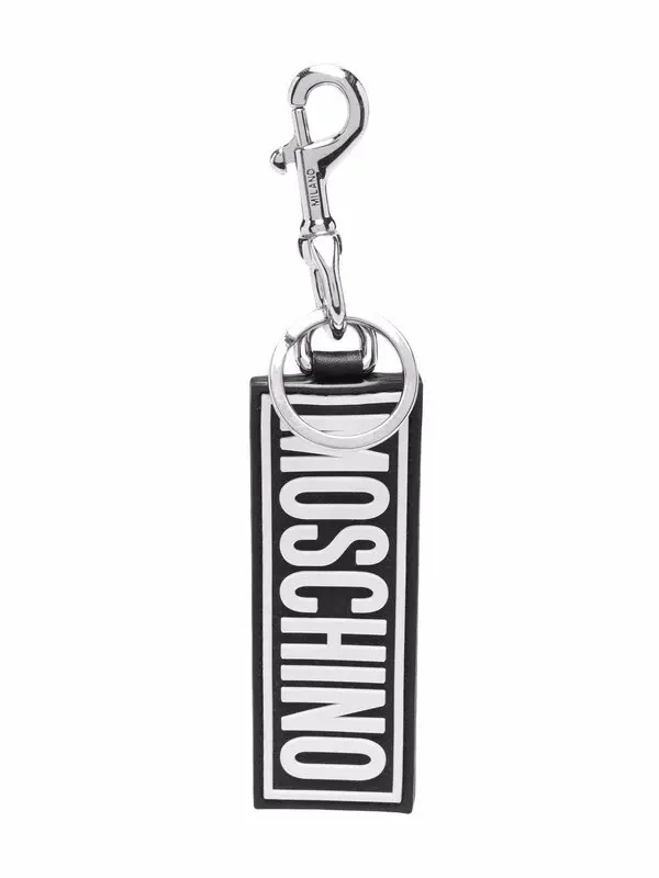 Moschino Logo Print Tag Keyring