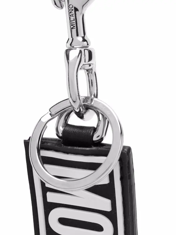 Moschino Logo Print Tag Keyring