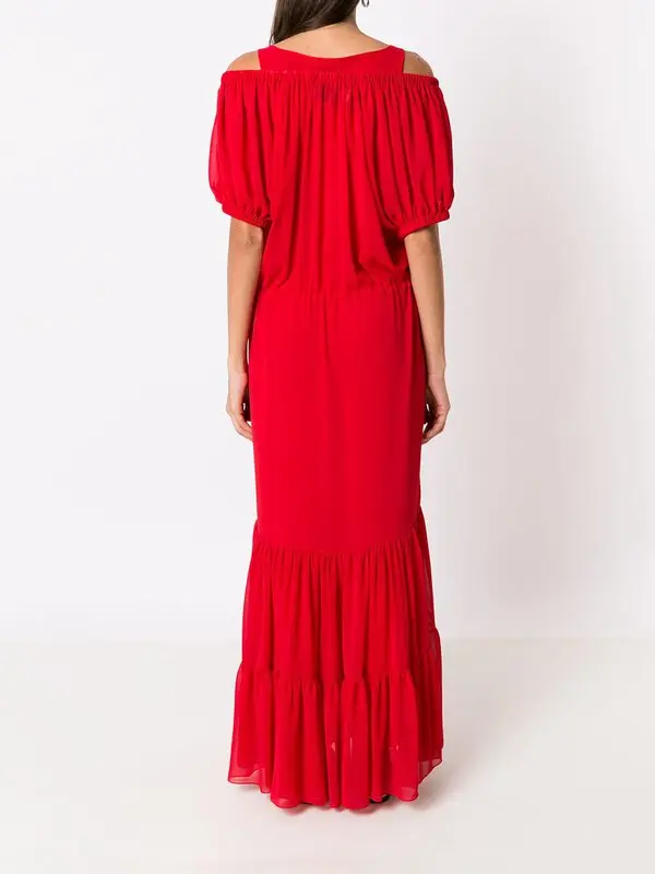 Gloria Coelho Peaky Blinders Chiffon Dress - Red | Editorialist