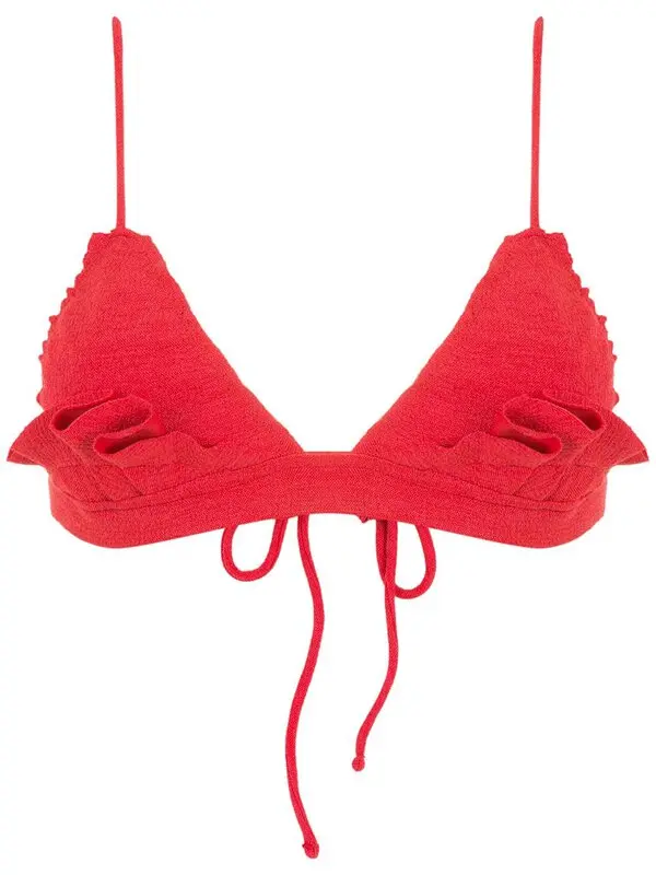 CLUBE BOSSA Winni Ruffle-embellished Bikini Top - Red