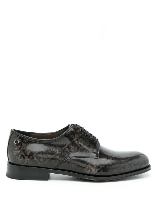FERRAGAMO Gancini Print Derby Shoes