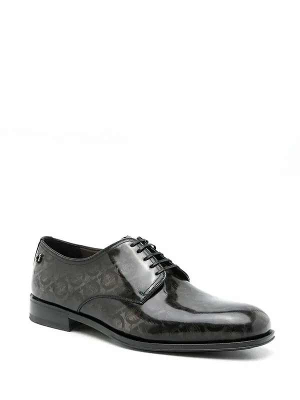 FERRAGAMO Gancini Print Derby Shoes