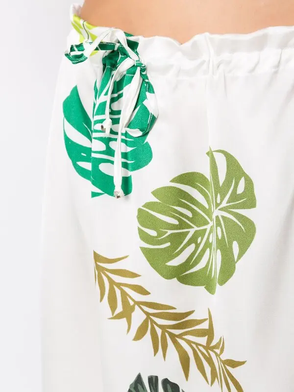 AMIR SLAMA Palm Leaf Print Midi Skirt