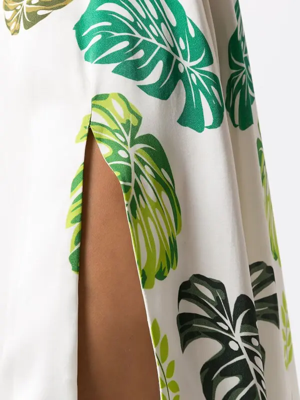 AMIR SLAMA Palm Leaf Print Maxi Skirt