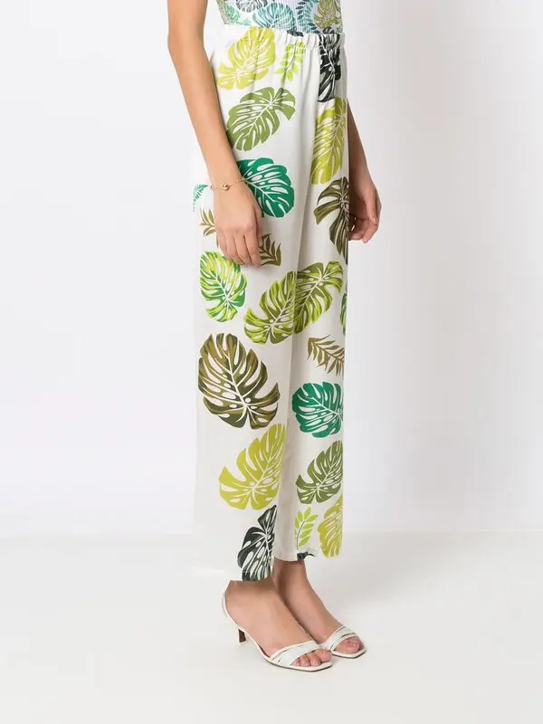 AMIR SLAMA Palm Leaf Print Trousers