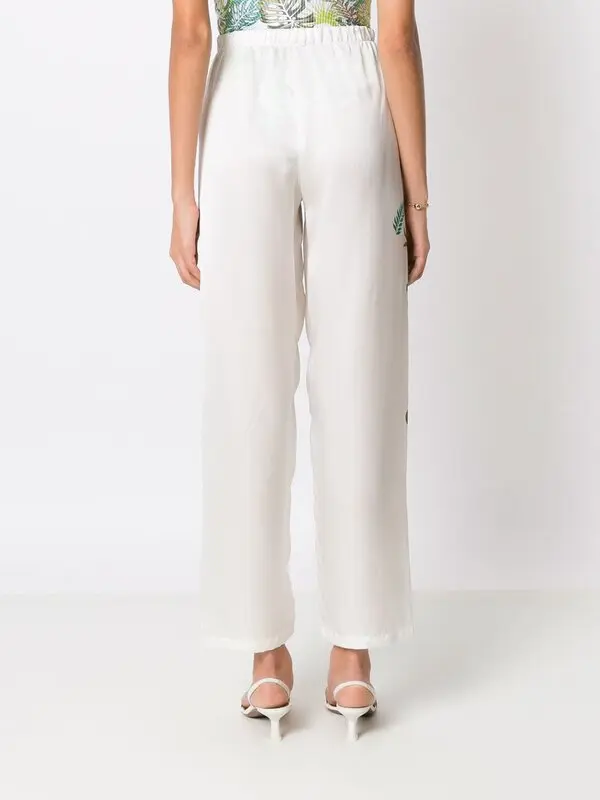 AMIR SLAMA Palm Leaf Print Trousers