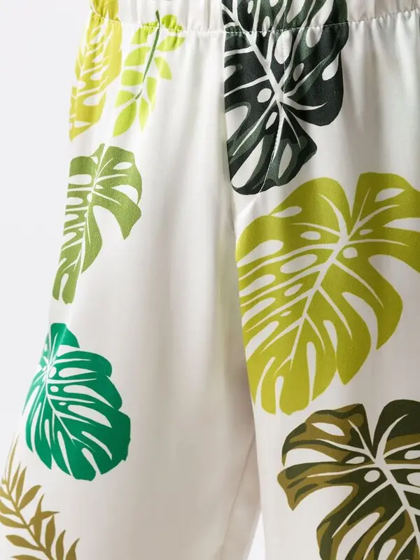 AMIR SLAMA Palm Leaf Print Trousers