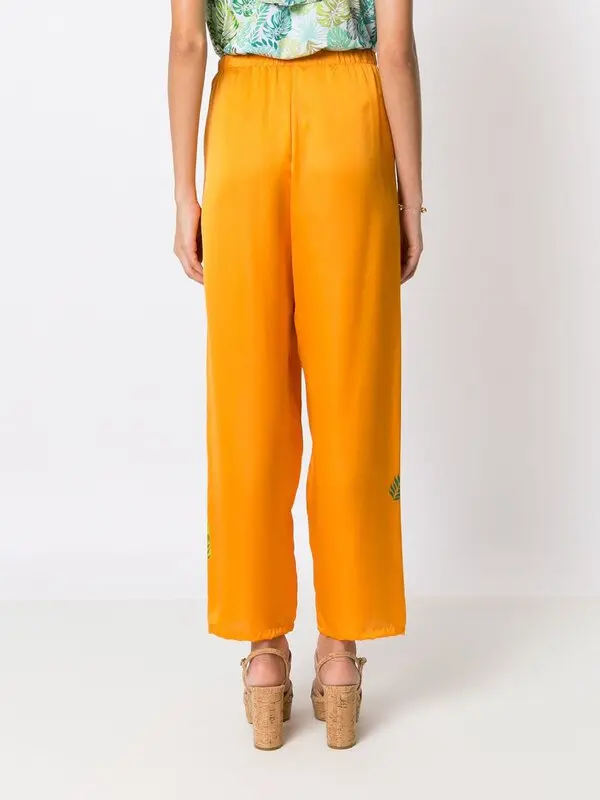 AMIR SLAMA Palm Leaf Print Trousers