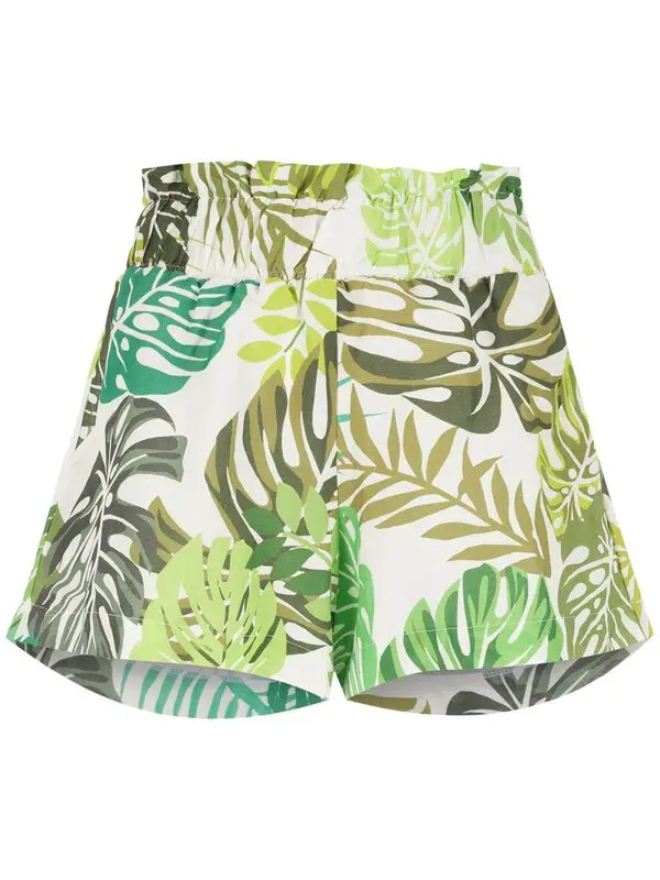 AMIR SLAMA Palm Leaf Print Shorts