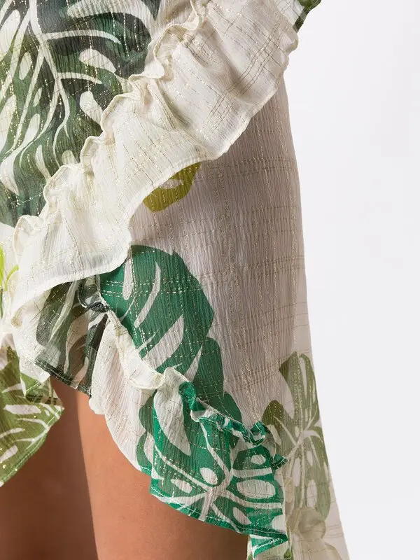 AMIR SLAMA Palm Leaf Print Skirt